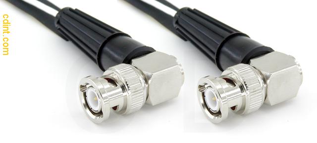 B90B90-196LN-6: Coaxial Cable, BNC 90 degree (right angle) to BNC 90 ...
