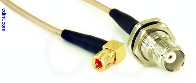 M90TFBH-316-3: Coaxial Cable, 10-32 (Microdot compatible) 90 degree ...